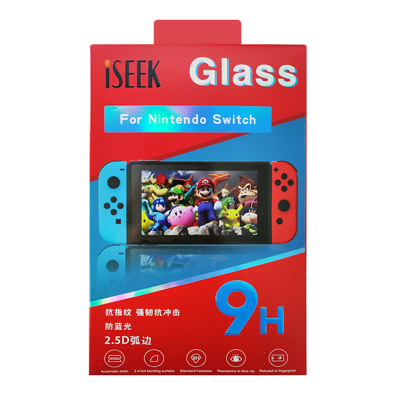 ISEEK正品 Switch NS续航版屏幕保护膜贴膜钢化膜 9H防指纹_虎窝淘
