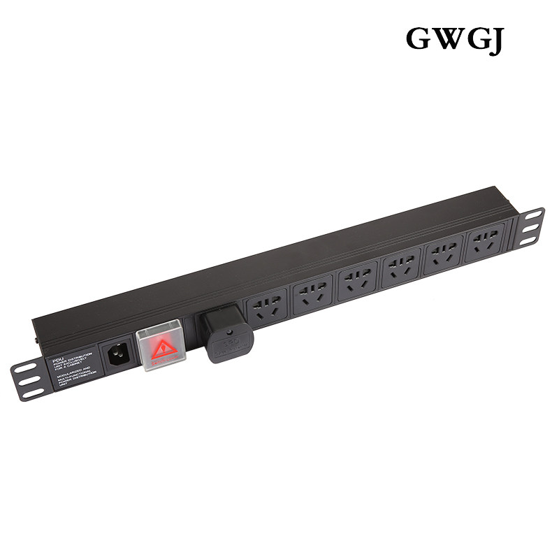 PDU机柜电源插座1U19英寸6位10A带双断开关热拔插SPD浪涌模块排插_虎窝淘