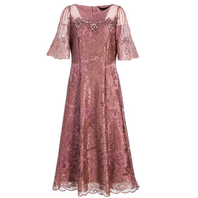 Giovanni dress new autumn floral French lace middle-aged mother's skirt ...