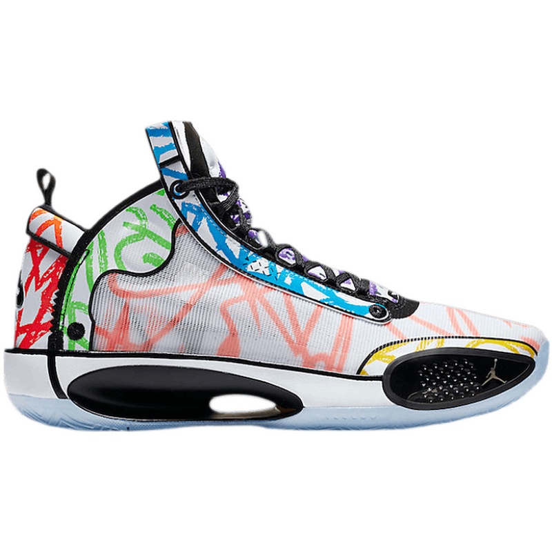 NIKE AIR JORDAN XXXIV AJ34男子蜡笔涂鸦实战篮球鞋 DA1897-100_虎窝淘