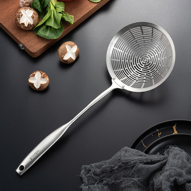 onlycook 304不锈钢漏勺家用滤勺厨房馄饨饺子捞面大勺子漏网笊篱_虎窝淘