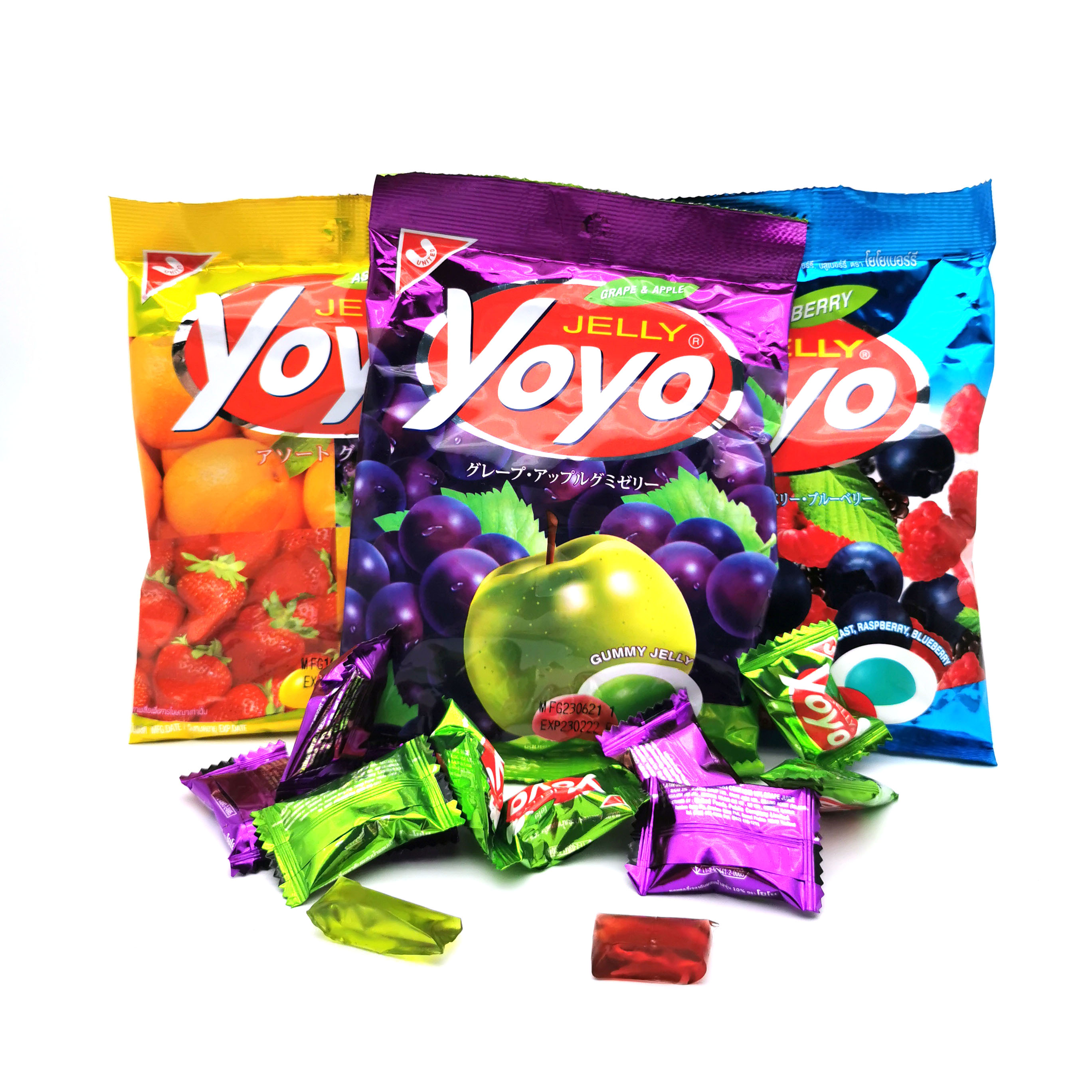 泰国进口YOYO爆破水果汁80g/袋QQ橡皮软糖糖果休闲小零食袋装_虎窝淘