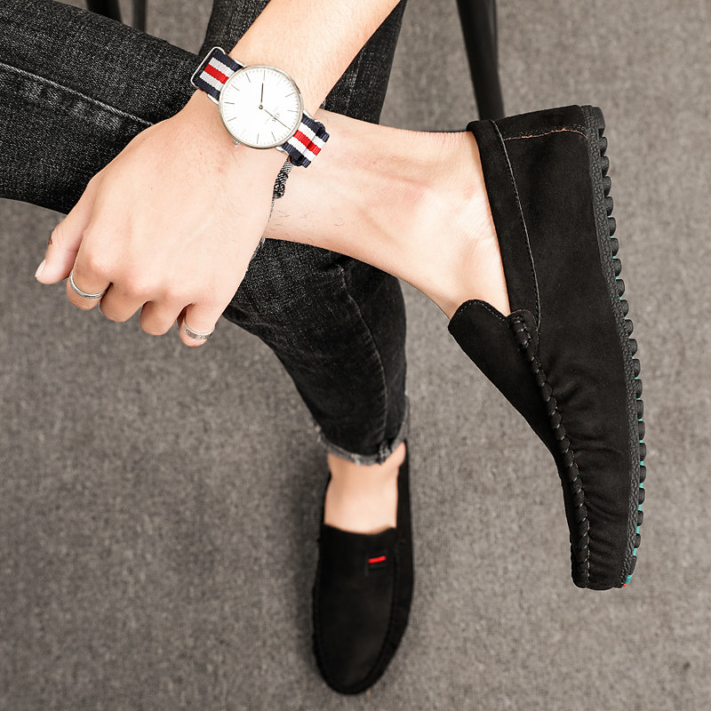 2022新款春季韩版潮流男鞋G324休闲豆豆鞋男士驾车一脚蹬懒人潮鞋_虎窝淘