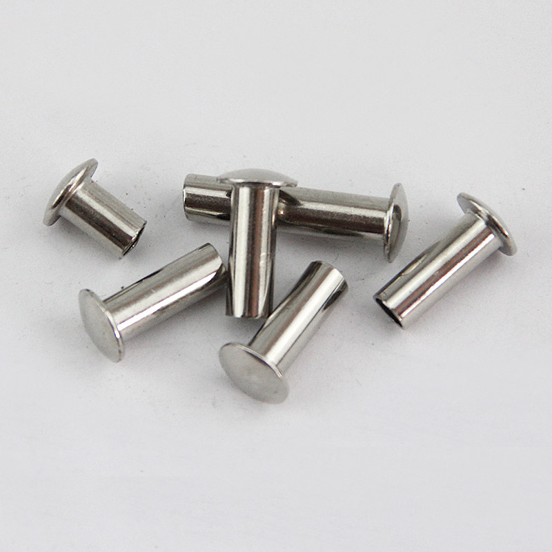 大扁头半空心铆钉镀镍扁圆头中空铁铆钉M2M2.5M3M4*4/5/6-50_虎窝淘