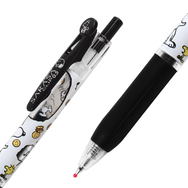新款ZEBRA斑马限定史努比JJ15水笔SARASA按动考试黑色中性笔0.5mm_虎窝淘