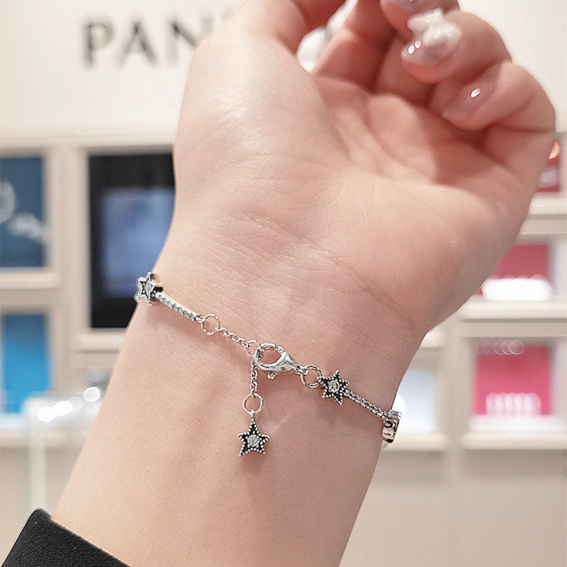 Pandora潘多拉天之星际星星手链女款598498C01圣诞生日情人节礼物_虎窝淘