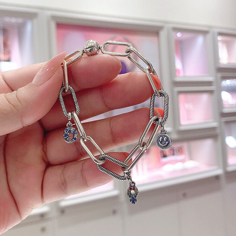 潘多拉PandoraMe纽带交织女款情侣手链598373七夕生日情人节礼物_虎窝淘