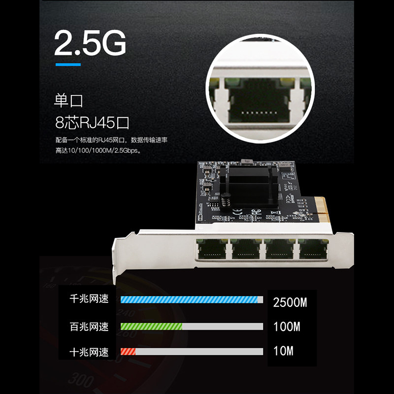 DIEWU四口2.5G千兆网卡电口高速稳定不掉线电脑电竞以太网4口千兆网络适配器台式机ESXi无盘PXE启动_虎窝淘