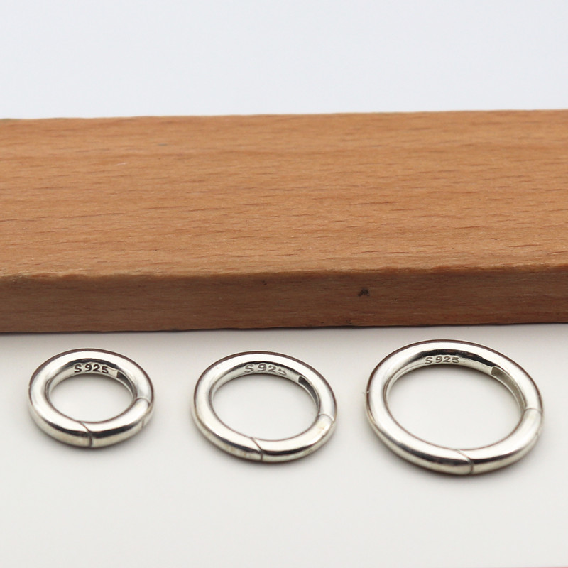 开口弹簧扣内扣式圆圈环S925纯银o字扣diy项链手链吊坠连接扣配件_虎窝淘
