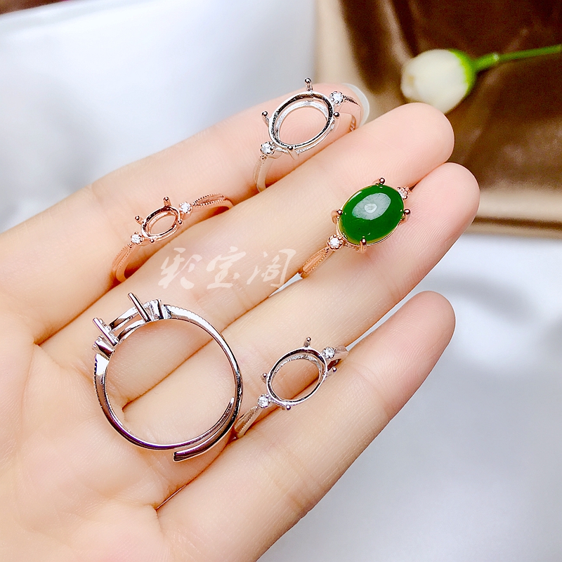 s925银戒指空托欧美复古戒指女多尺寸活圈戒托4*65*76*87*98*10mm_虎窝淘