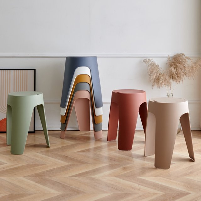 Plastic stool thickened home Nordic minimalist living room dining table ...