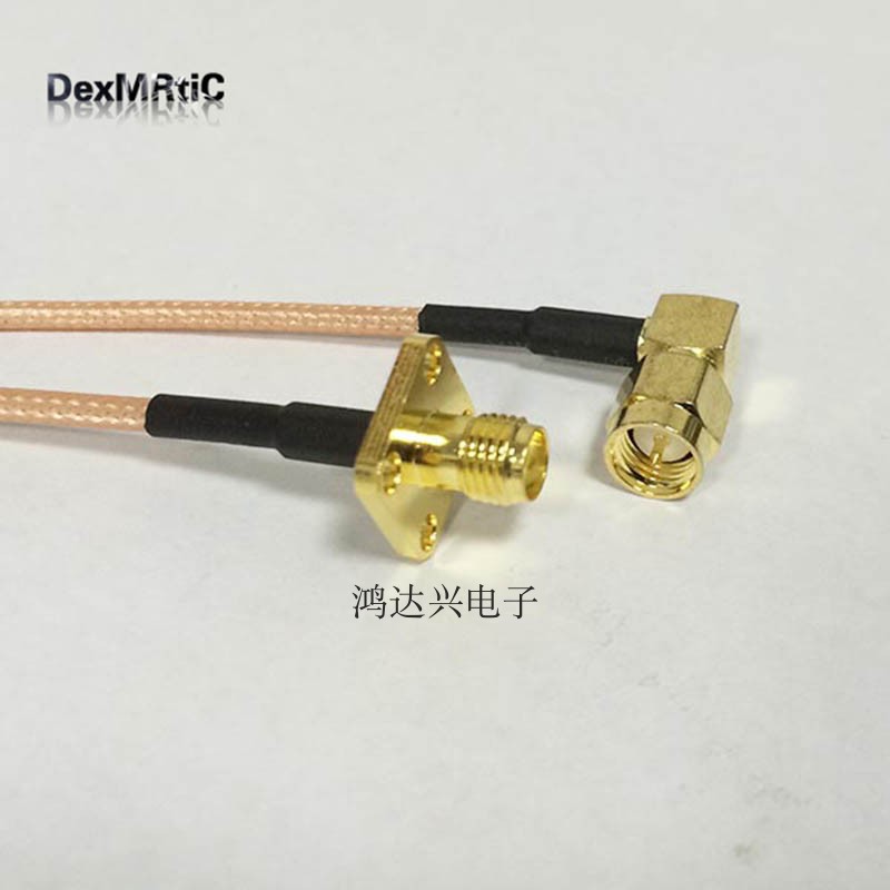 SMA-KF法兰4孔方板转SMA-JW连接线 RG316连接线 SMA公弯头射频线_虎窝淘