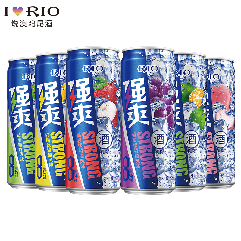 rio锐澳鸡尾酒强爽8度预调限定啤酒微醺劲爽荔枝气泡酒果味330ML_虎窝淘