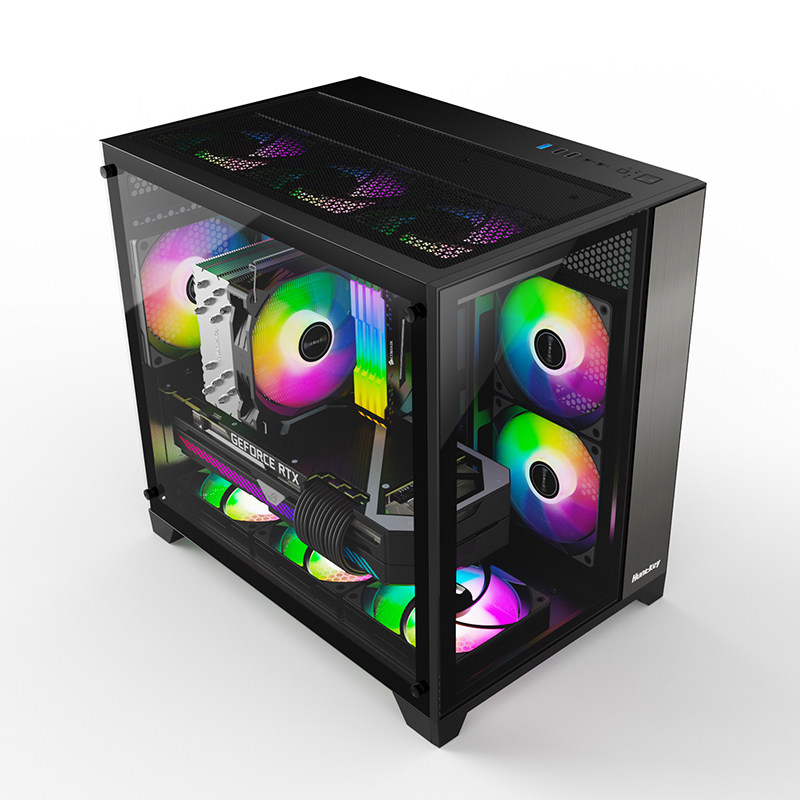 航嘉s920/s980暴风雪海景房电脑台式机机箱M-ATX侧透240/360水冷_虎窝淘