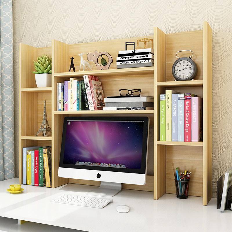 简约桌上书架简易学生儿童电脑置物架现代宿舍办公桌面收纳小书柜_虎窝淘