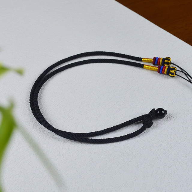 High-end Tibetan beeswax clavicle chain braided rope Dzi beads cross ...