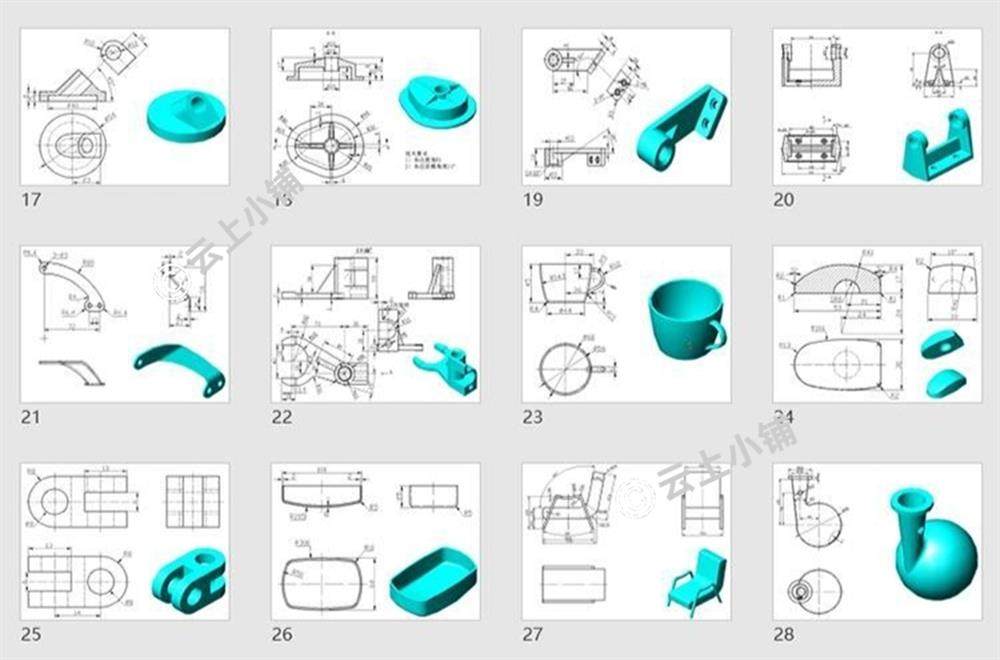 三维平面建模练习素材机械零件图纸CAD/SolidWorks/UG/PREO/CATIA_虎窝淘
