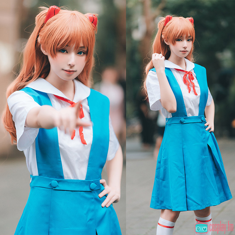 现货 EVA福音战士校服cos新世纪绫波丽/明日香女高中JK制服水手服_虎窝淘