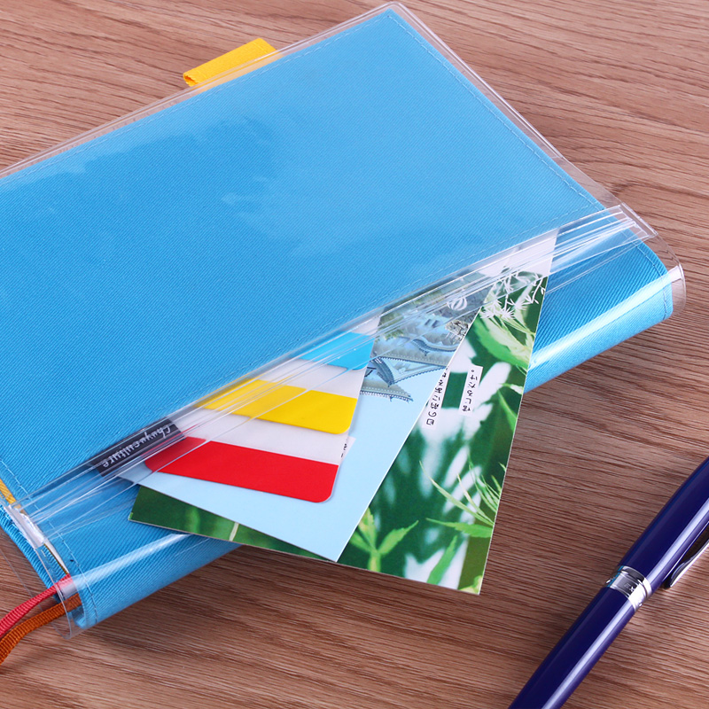 台湾珠友手帐书皮书套A6/B6/A5透明PVC封皮手账本防尘防水保护套_虎窝淘