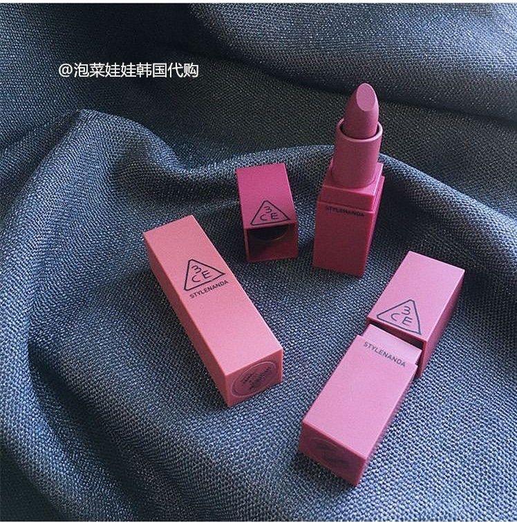 现货 韩国3CE哑光丝绒唇膏/口红梅子色223#224#225#唇膏版GO NOW_虎窝淘