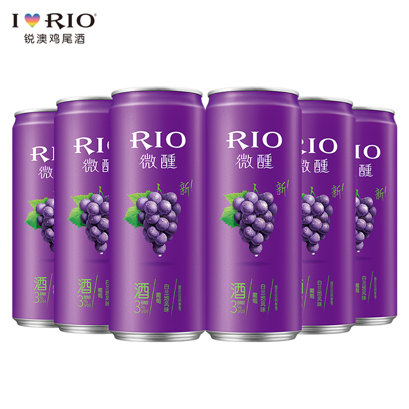 RIO锐澳微醺乳酸菌低度气泡鸡尾酒少女果酒饮料330ml*6罐临期特价_虎窝淘