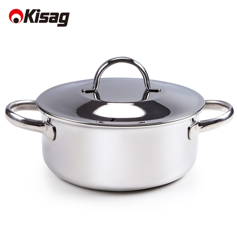 Kisag 16cm小火锅锅一人一锅燃气电磁炉通用小锅三层锅不糊底_虎窝淘