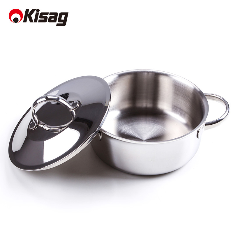 Kisag 16cm小火锅锅一人一锅燃气电磁炉通用小锅三层锅不糊底_虎窝淘