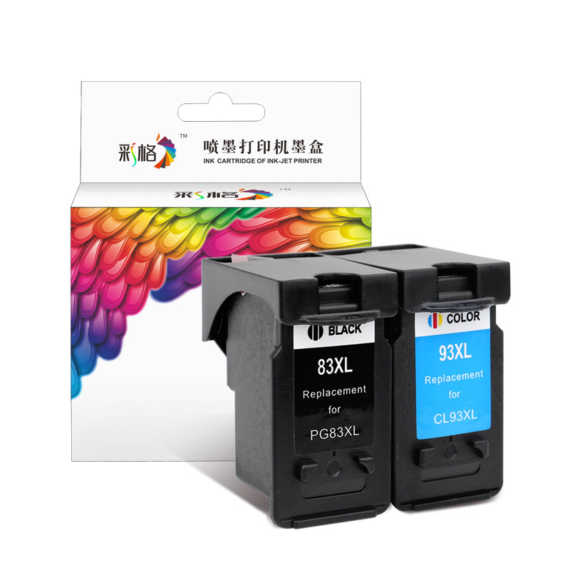 彩格适用佳能PG-83墨盒PG-83 CL-93黑色E618 E518 E608 E510彩色喷墨一体机打印机墨盒大容量_虎窝淘