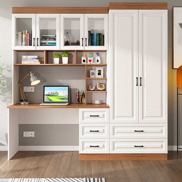 Modern study bookcase Children's computer desk assembly desk bookshelf ...