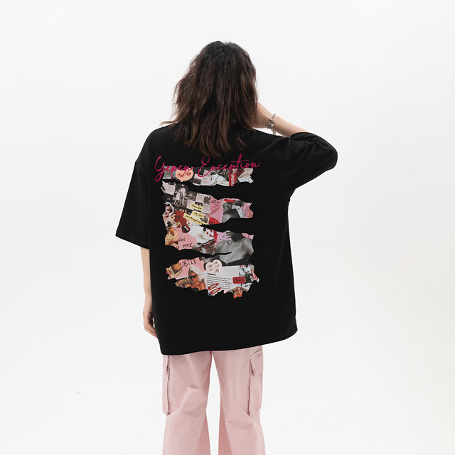 YEP American street printing short-sleeved T-shirt for women in summer ...