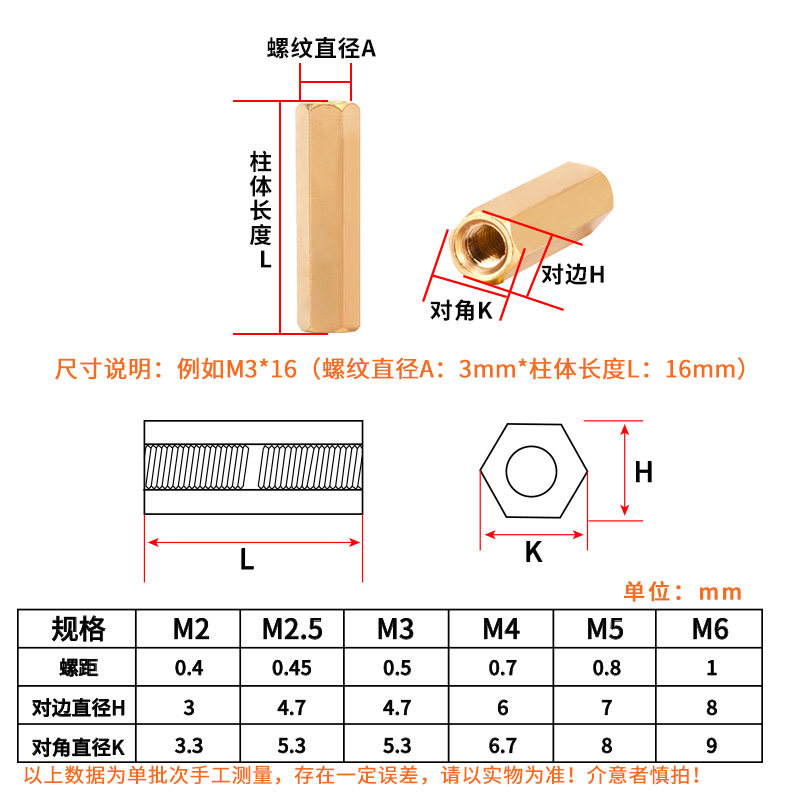 M3双通六角铜柱隔离柱铜螺柱螺丝4/5/6/7/8/10/12/15/20/25~60MM_虎窝淘