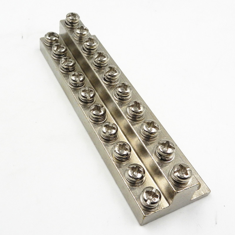 JDG接地排 A-9双层接地端子M4 20位接地铜排A型10+10接线端子铜块_虎窝淘