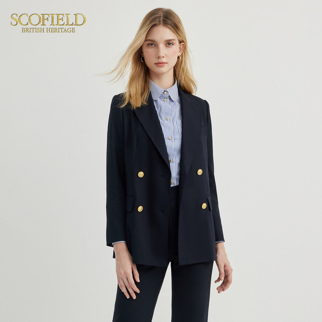 Scofield women's clothing, old Qian style slim commuter fashion blazer set