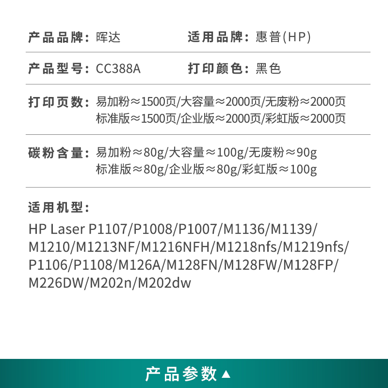 适用惠普388a硒鼓88a M1136 P1108 HP1106 M1213NF M1216NFH打印机硒鼓CZ174A CZ175A ...