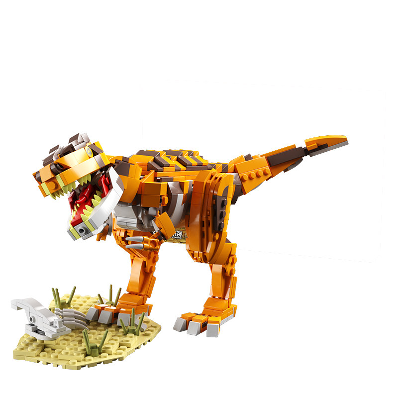 积木巨兽龙迅猛龙大型霸王龙恐龙儿童益智拼装玩具高难度男孩礼物_虎窝淘