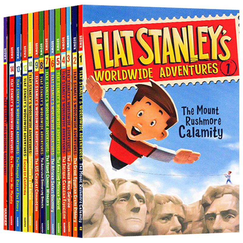 纸片人斯坦利环球历险记系列14册英文原版 Flat Stanley's Worldwide Adventures英文版儿童章节桥梁书扁平男孩 ...