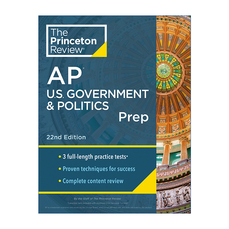 英文原版 Princeton Review AP U.S. Government& Politics Prep 22nd Edition ...
