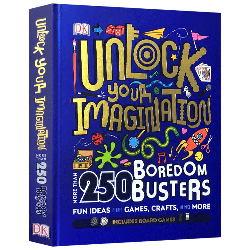 想像无限英文原版 Unlock Your Imagination解锁你的想象力DK儿童科普绘本附跳棋游戏制作板游戏书英文版进口原版英语书籍_虎窝淘
