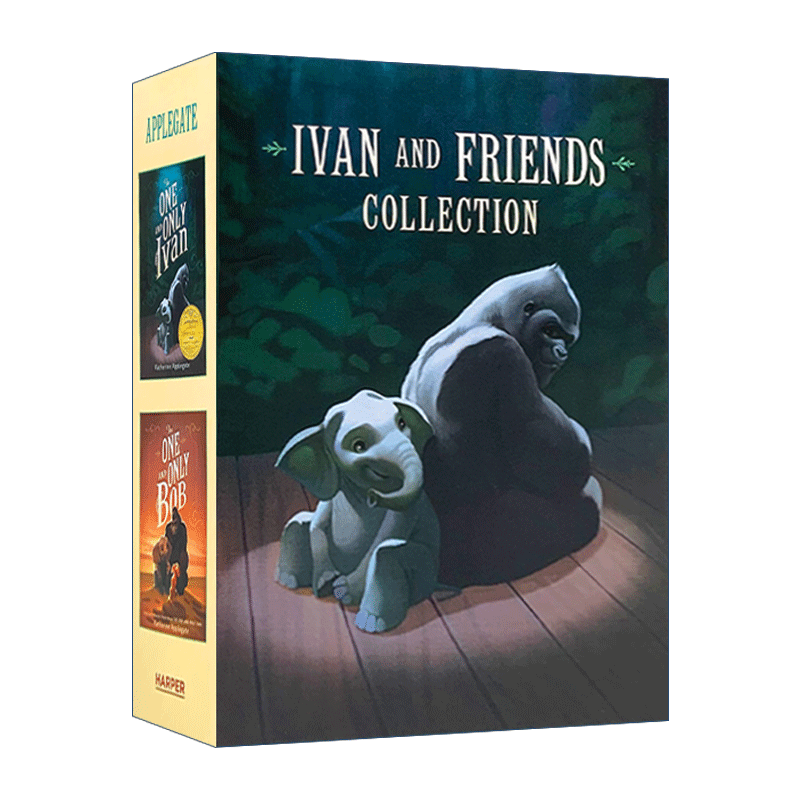 独一无二的伊凡及续作2册盒装英文原版 Ivan& Friends Paperback 2-Book Box Set纽伯瑞金奖小说英文版进口英语 ...