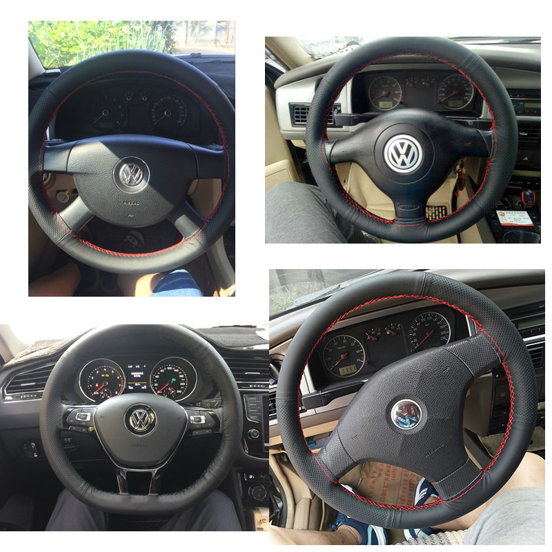 奥迪a6l a4l q3 q7 q5l q2l a3途昂朗行志俊探岳方向盘套真皮手缝_虎窝淘