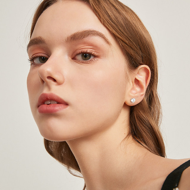 999 sterling silver ear piercing zircon earrings for women, non ...