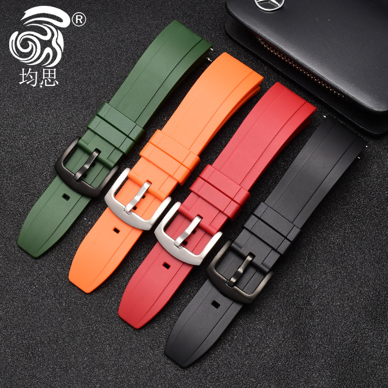 适配华为watch GT硅胶表带荣耀Magic/Dream智能手表替换腕带 Ticwatch S2/E2华米Amazfit黑色氟橡胶腕带表带_虎窝淘