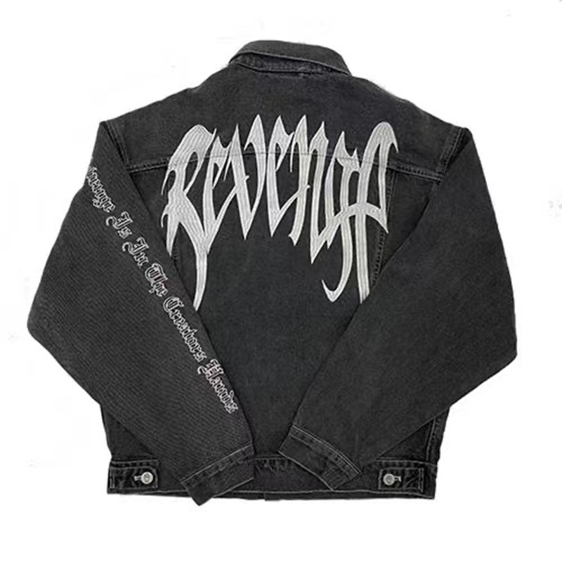 【现货】revenge Denim embroidered jacket 20SS牛仔夹克外套_虎窝淘