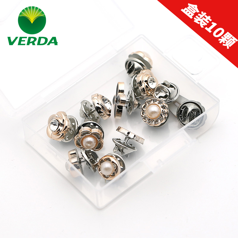 免缝黑色胸针纽扣女衬衫装饰纽扣领口扣T恤衣服钮扣防走光小扣子_虎窝淘