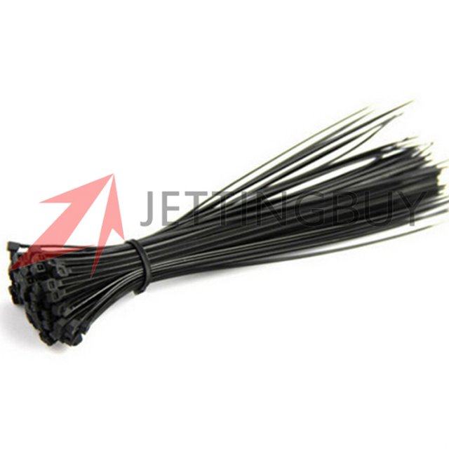 100pcs 10cm Nylon Plastic Zip Trim Wrap Cable Loop Ties Wire_虎窝淘