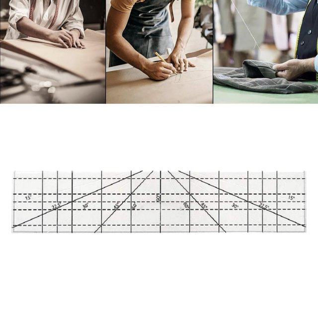 Multi-Sizes Sewing Tailor Ruler 25.5x5cm Grids Quilting Rule_虎窝淘