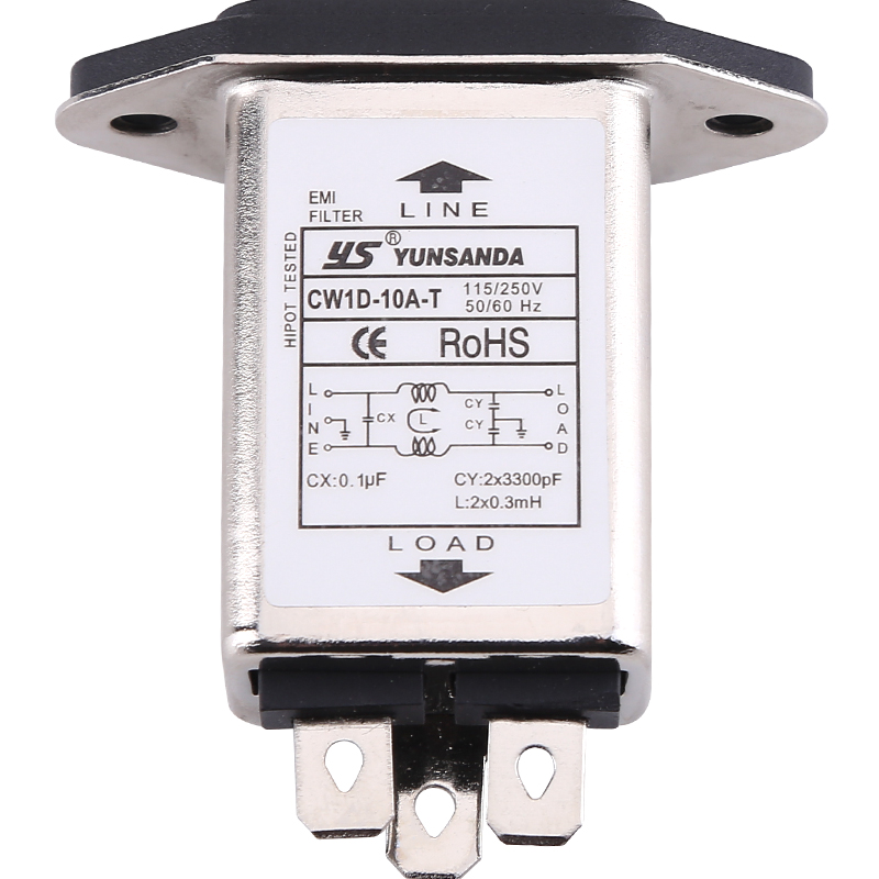 台湾 YUNSANDA精品电源滤波器CW1D-3A-6A-10A-T插座式单相220V_虎窝淘