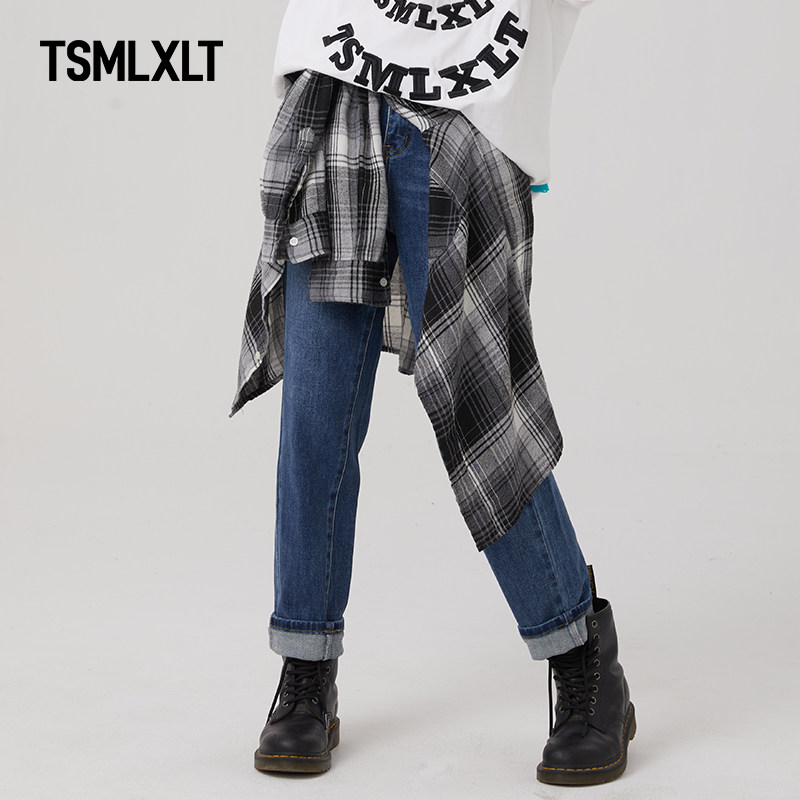 TSMLXLT【TT Bear系列】潮牌时尚无性别男女牛仔长裤直筒裤子潮_虎窝淘