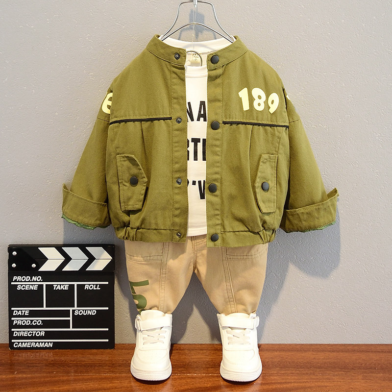 男童春装套装2023小童春秋童装新款帅气男宝宝儿童衣服休闲三件套_虎窝淘