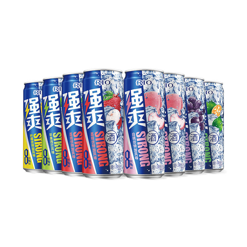 锐澳RIO鸡尾酒500ml*12罐强爽8度微醺女生果味酒高度气泡酒调酒_虎窝淘